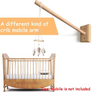 Crib Mobile Wooden Arm, Wall Mounted Suitable for All Cribs 100% Natural Larch Hanger Nusery Decor Baby Room Safe Holder(Mobile is not Included ）