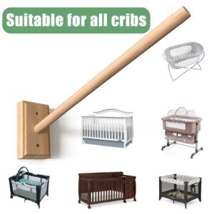 Crib Mobile Wooden Arm, Wall Mounted Suitable for All Cribs 100% Natural Larch Hanger Nusery Decor Baby Room Safe Holder(Mobile is not Included ）