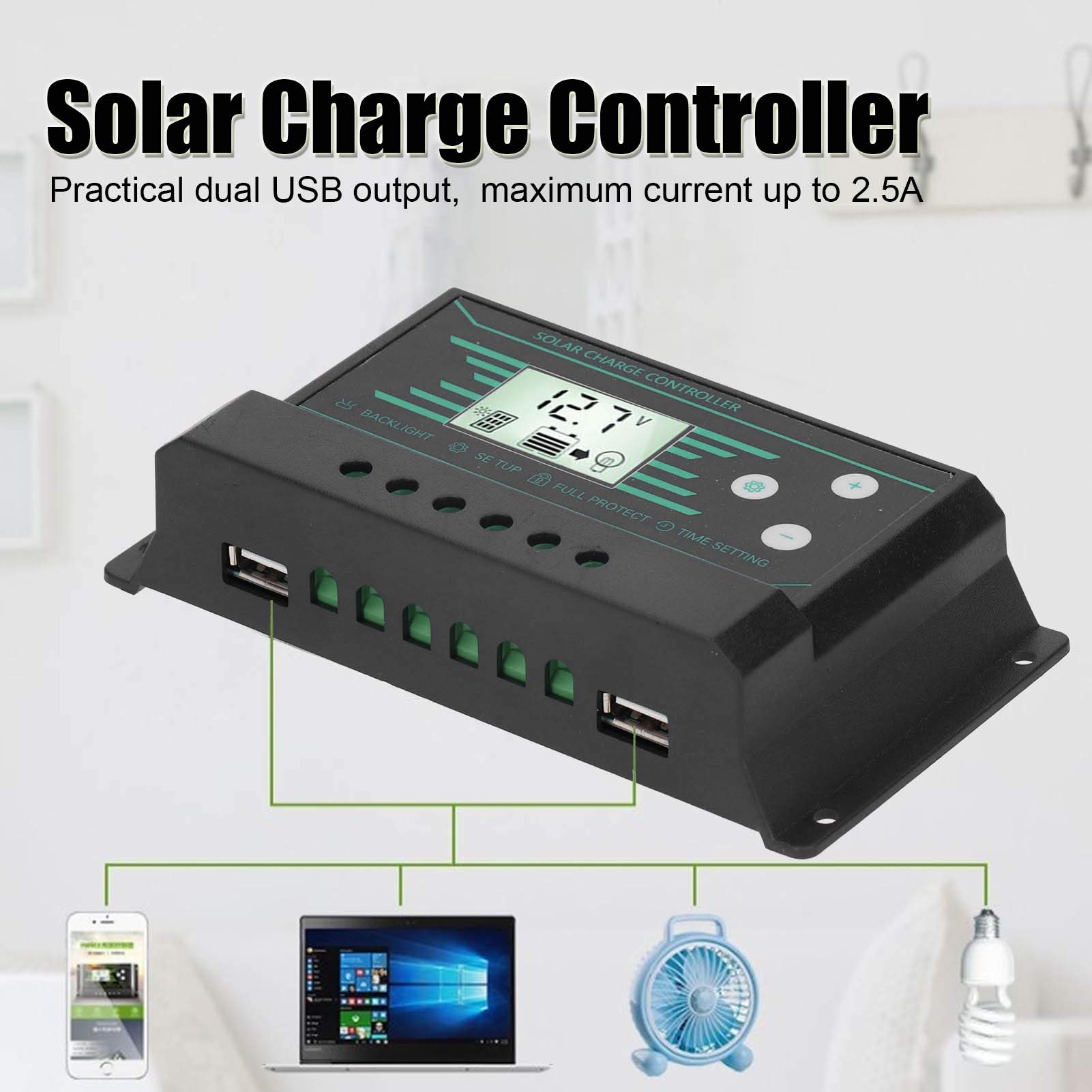 Solar Controller, Solar Panel Regulator Controller, LCD Display,Easy to Use, z10/z20/z30 Optional ,Multi-Protection Function(z30)