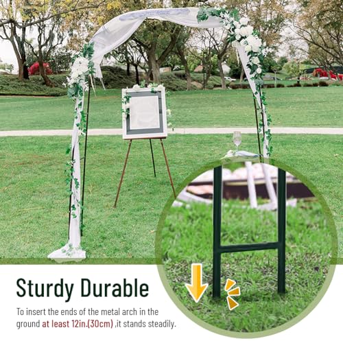 Zhisheng Garden Arbors,7.9Ft Metal Garden Arbors Green Wedding Arch for Climbing Plant Outdoor Wedding Christmas Party Decoration,240CM