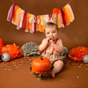 Little Pumpkin 1st Birthday High Chair Banner-Birthday High Chair Ballet Banner, Halloween Birthday Banner, Party Decorations (Little Pumpkin)