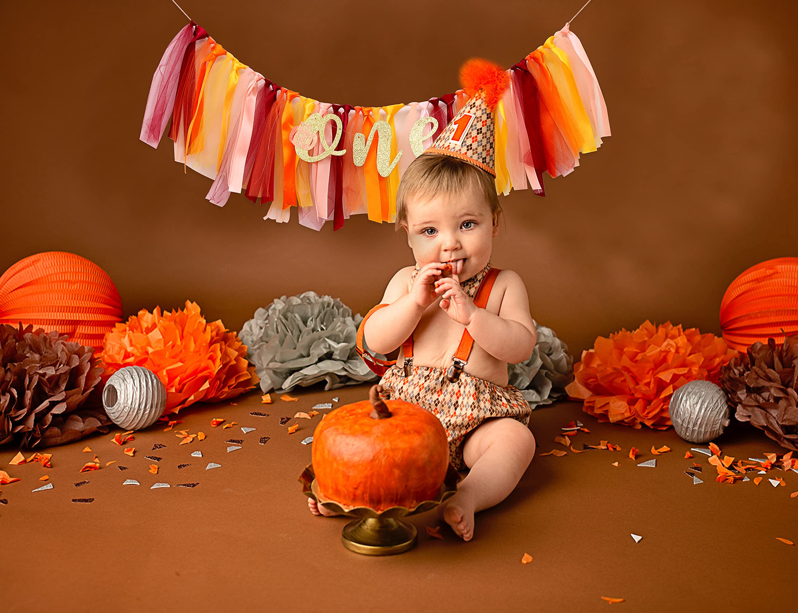 Little Pumpkin 1st Birthday High Chair Banner-Birthday High Chair Ballet Banner, Halloween Birthday Banner, Party Decorations (Little Pumpkin)