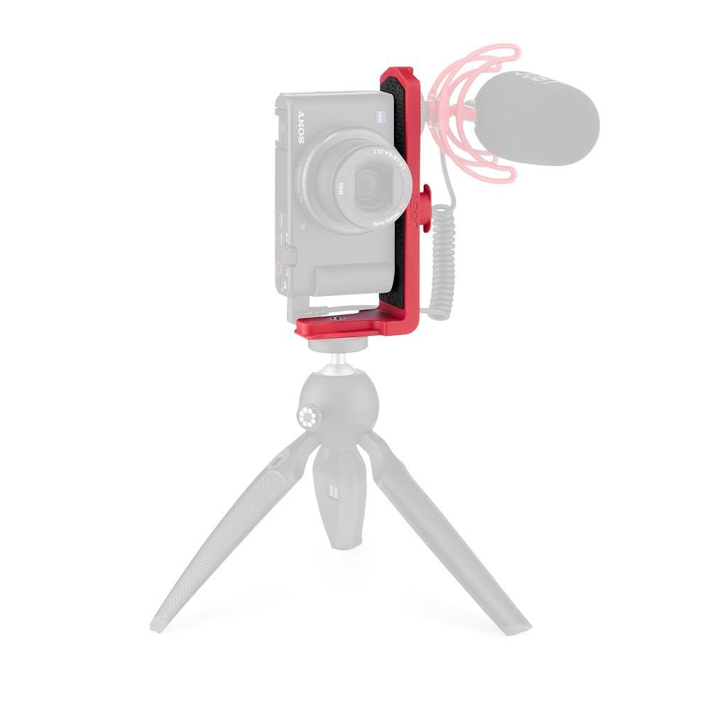 JOBY Vert 3K, L-Bracket for Photos and Videos, Combinable with GorillaPod 3K Kit, Table Tripod for Mirrorless and CSC Cameras, Vlogging Camera, Youtuber and TIK Toker Content Creation,Red,JB01684-BWW