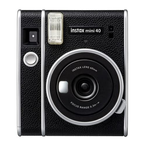 Fujifilm Instax Mini 40 Instant Film Camera with Black Framed Film (10 Exposures) Bundle (2 Items)