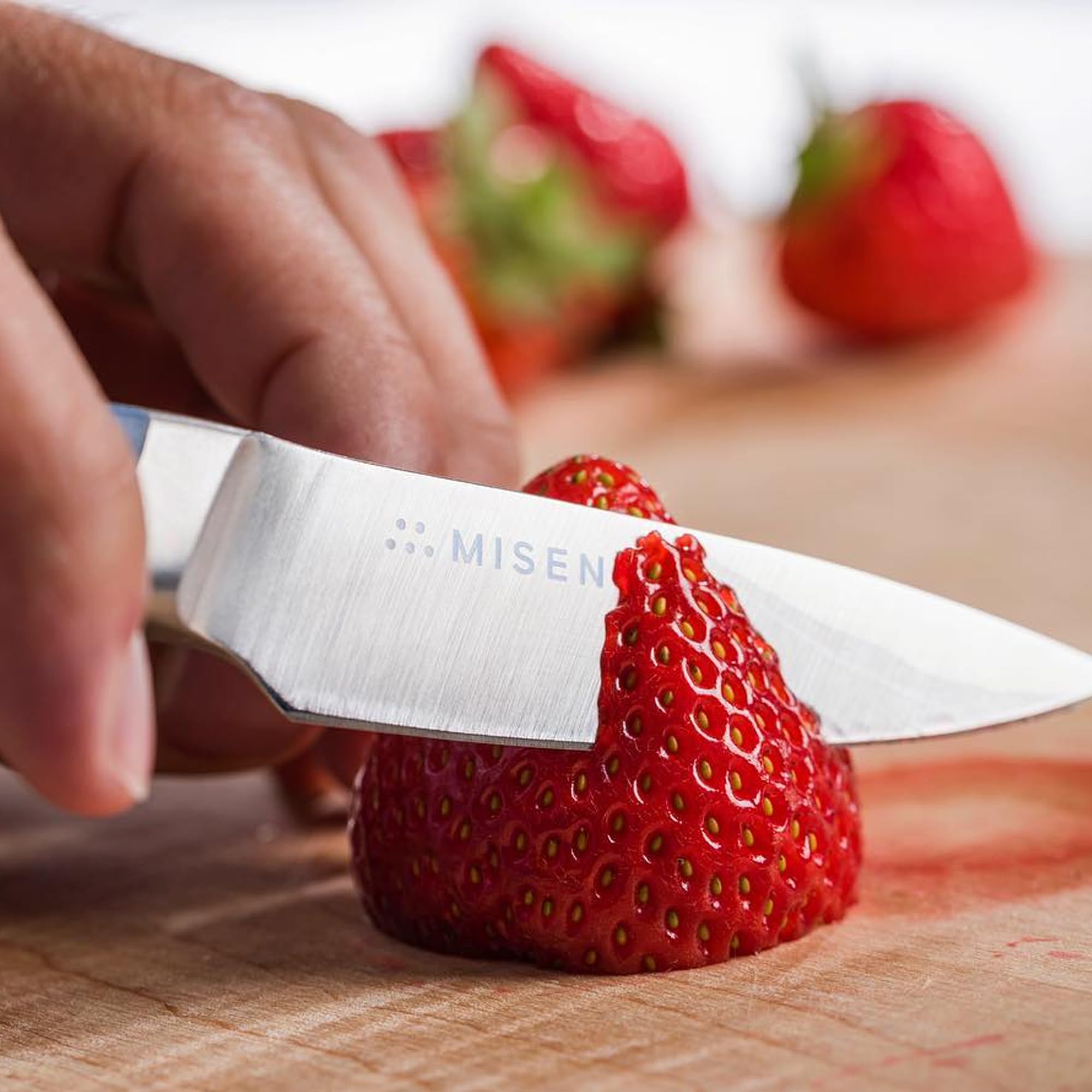 Misen 3.5-Inch Precision Paring Knife: Ideal for Fruits & Vegetables, High Carbon Stainless Steel, Ultra-Sharp, Includes Kitchen Blade Guard - Blue