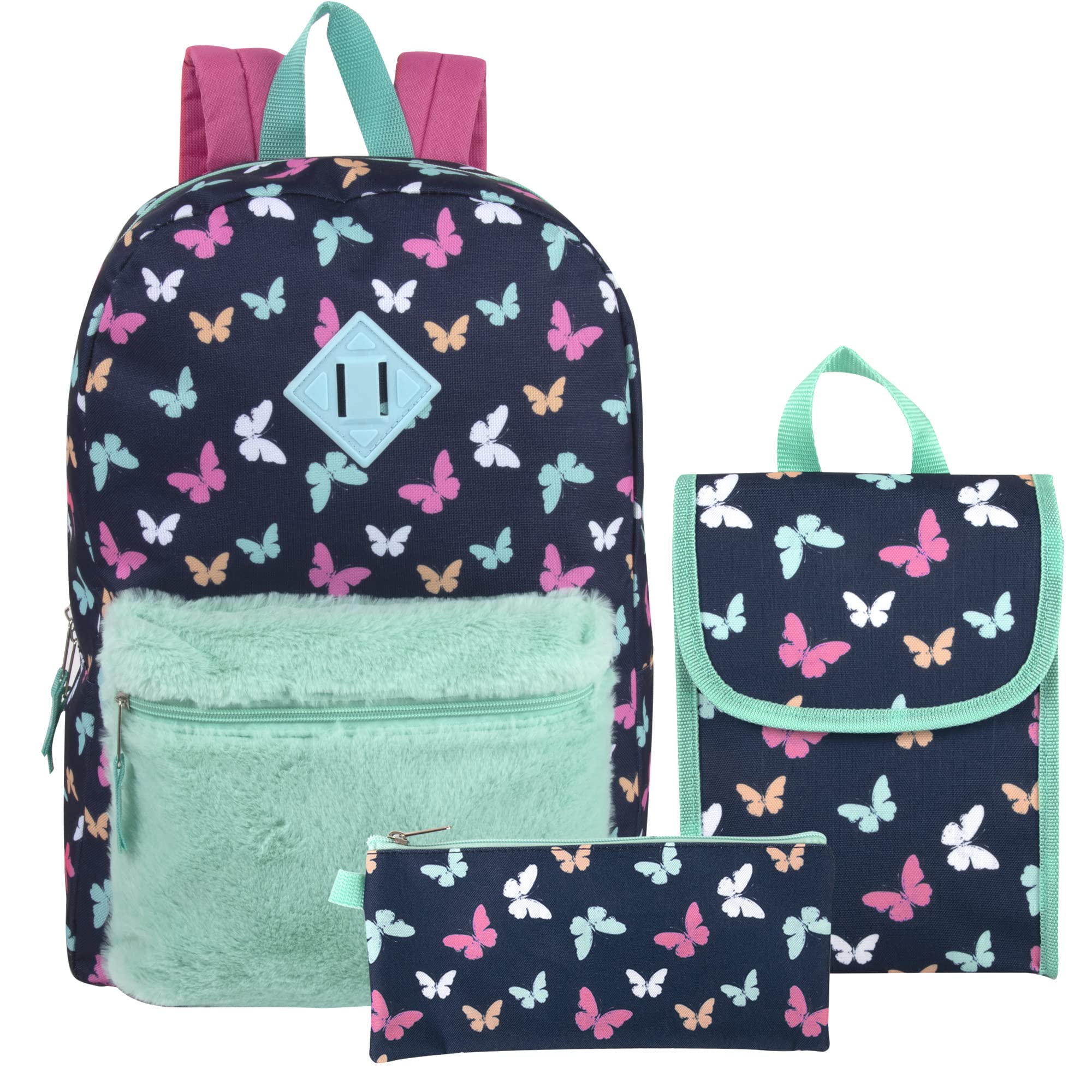 Trail maker Backpack with Lunch Box and Pencil Case for Girls and Boys, 17 Inch Backpacks for Kids for School