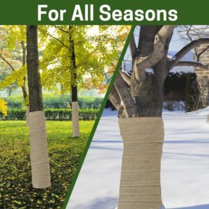 ZELARMAN 2 Pack Natural Burlap Fabric Tree Protector Wraps,7.8" Wide x 118 "Long Winter-Proof Tree Trunk Guard Protector Wrap,Suitable for Keep Plant Warm and Moisturizing, Animal Bites