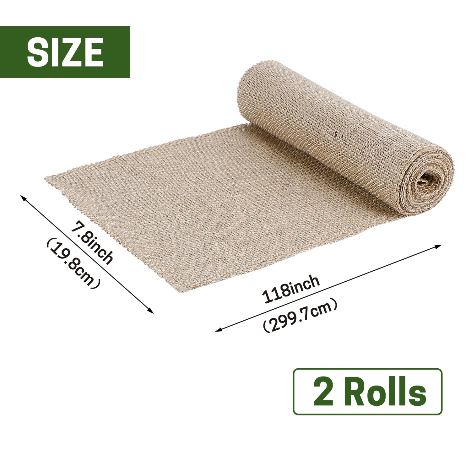 ZELARMAN 2 Pack Natural Burlap Fabric Tree Protector Wraps,7.8" Wide x 118 "Long Winter-Proof Tree Trunk Guard Protector Wrap,Suitable for Keep Plant Warm and Moisturizing, Animal Bites