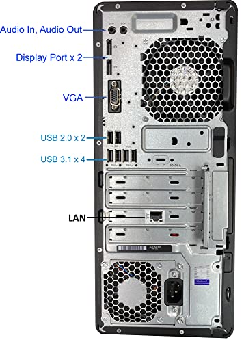 HP EliteDesk 800 G3 Tower Computer, Intel i7-6700, 32GB RAM, 512GB SSD, DisplayPort, DVD-RW, USB-Type-C, Wi-Fi, Bluetooth - Windows 10 Pro (Renewed)