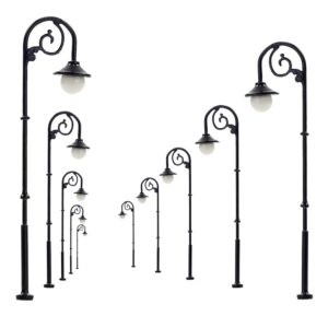 lym58 10pcs model railway single head street lgiht ho scale 63mm or 2.48inch lamppost leds