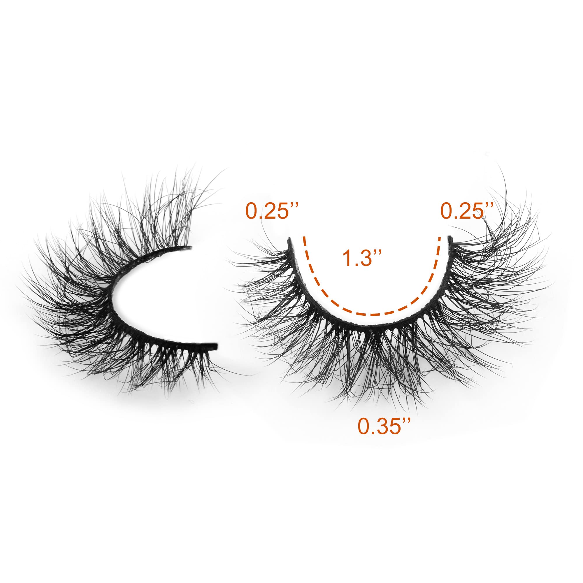 JIMIRE False Eyelashes Natural Lashes Wispy Mink Cat Eye Lashes Pack 12MM Short Small Fake Eyelashes 10 Pairs