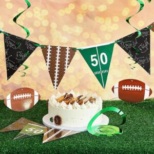 14 Pieces Football Party Supplies 2 Pieces Football Pennant Banner Garland 12 Pieces Football Hanging Swirls Decorations Sport Theme Party for Sport Clubs Party Birthday Home Decor