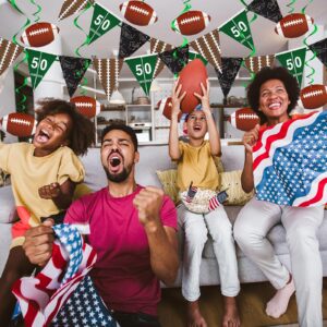 14 Pieces Football Party Supplies 2 Pieces Football Pennant Banner Garland 12 Pieces Football Hanging Swirls Decorations Sport Theme Party for Sport Clubs Party Birthday Home Decor