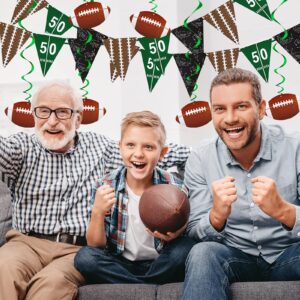 14 Pieces Football Party Supplies 2 Pieces Football Pennant Banner Garland 12 Pieces Football Hanging Swirls Decorations Sport Theme Party for Sport Clubs Party Birthday Home Decor