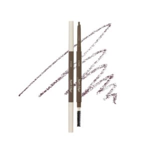 etude bare edge brow pencil 03 grey brown | a hexagon-shaped slim brush that delicately coats every strand of eyelashes | brow mascara | zero clump & no bushy brows