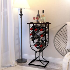 Taleco Gear Freestanding, Wine Stand Rustic Style, Holds 14 Bottles of Wine, freestanding Floor, Decorative Wine Storage Rack, Stackable Metal Wine Rack