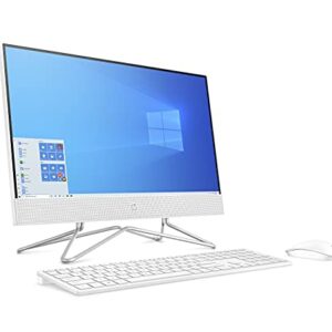 HP 21.5" All-in-One Desktop, AMD Athlon Silver 3050U Processor, AMD Radeon Graphics, 4 GB RAM, 128 GB Storage, Windows 10 Home (22-dd0110, 2021), Snow white