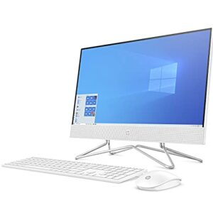 HP 21.5" All-in-One Desktop, AMD Athlon Silver 3050U Processor, AMD Radeon Graphics, 4 GB RAM, 128 GB Storage, Windows 10 Home (22-dd0110, 2021), Snow white