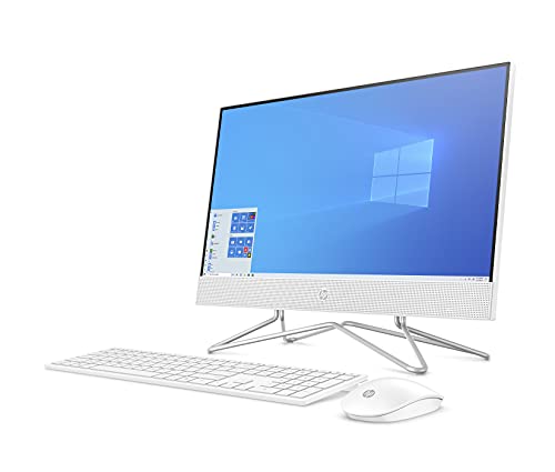 HP 21.5" All-in-One Desktop, AMD Athlon Silver 3050U Processor, AMD Radeon Graphics, 4 GB RAM, 128 GB Storage, Windows 10 Home (22-dd0110, 2021), Snow white