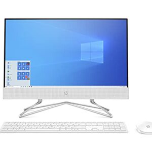 HP 21.5" All-in-One Desktop, AMD Athlon Silver 3050U Processor, AMD Radeon Graphics, 4 GB RAM, 128 GB Storage, Windows 10 Home (22-dd0110, 2021), Snow white