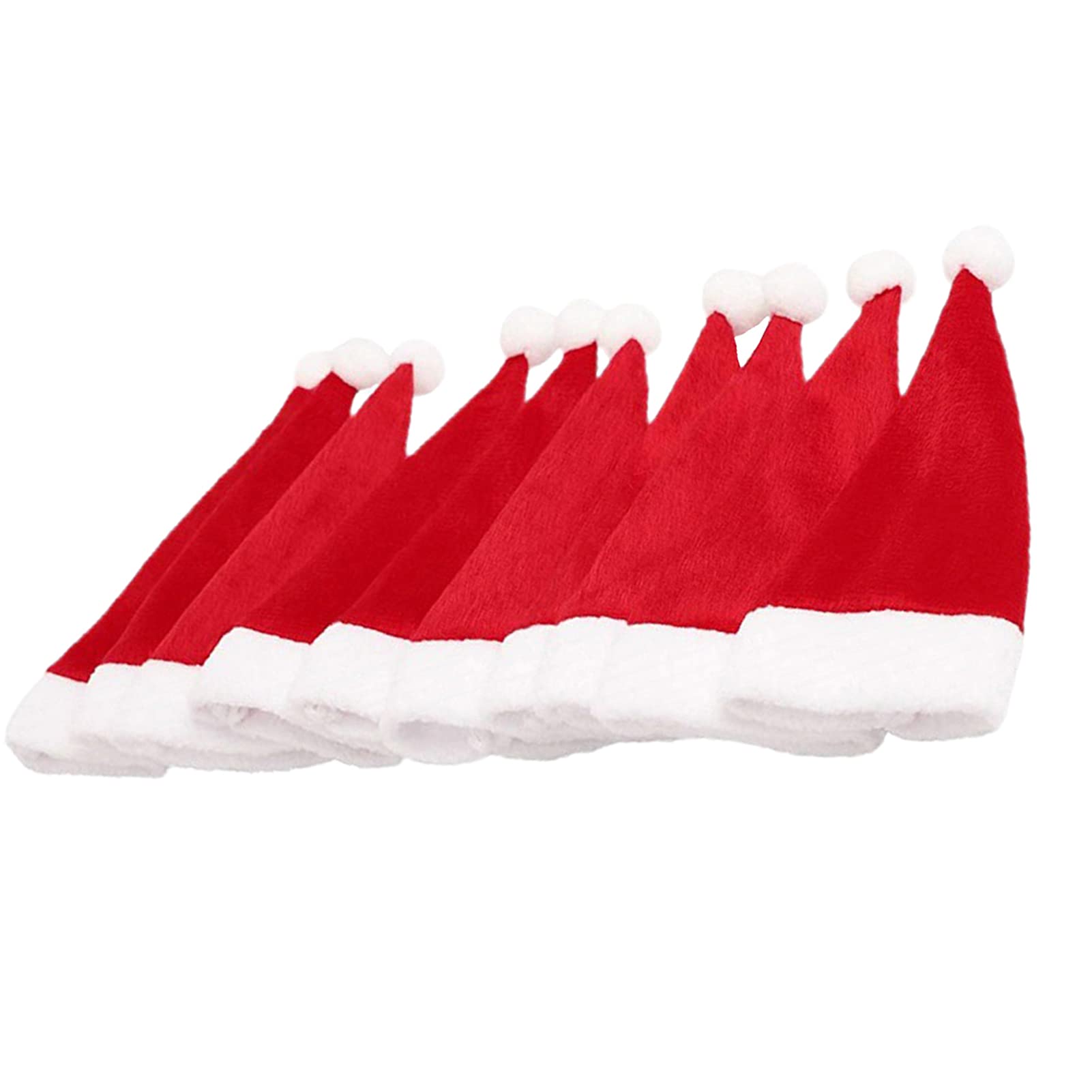 10pcs Mini Christmas Santa Hats Cutlery Suit Decor Table Dinner Silverware Holders Pockets Knifes Forks Tableware Bags Christmas Party Decoration for Home Restaurant Dining Room Red