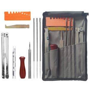 10pcs chainsaw sharpening file kit - for husqvarna dewalt stihl craftsman makita texax homelite oregon chainsaw sharpener file kit - used for poulan chainsaw part