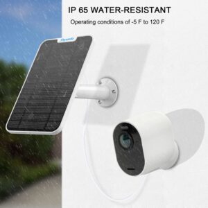 4W Solar Panel Charging Compatible with Arlo Pro 3/Pro 4/Pro 5S/Ultra/Ultra 2 only, with 13.1ft Waterproof Charging Cable, IP65 Weatherproof,Includes Secure Wall Mount(2-Pack)(Connector Type)