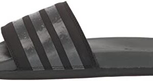 adidas Women's Adilette Comfort Slide Sandal, Black/Grey/Black, 8