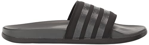 adidas Women's Adilette Comfort Slide Sandal, Black/Grey/Black, 8