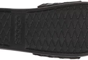 adidas Women's Adilette Comfort Slide Sandal, Black/Grey/Black, 8