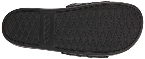 adidas Women's Adilette Comfort Slide Sandal, Black/Grey/Black, 8