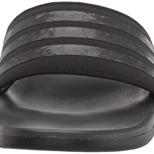 adidas Women's Adilette Comfort Slide Sandal, Black/Grey/Black, 8