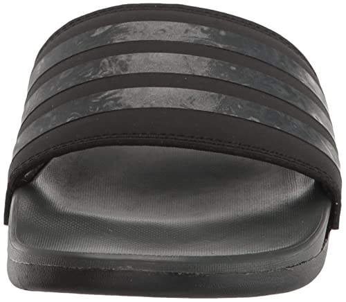 adidas Women's Adilette Comfort Slide Sandal, Black/Grey/Black, 8