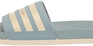 adidas Unisex Adilette Comfort Slide Sandal, Magic Grey/Wonder White/Gold Metallic, 12 US Women