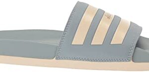 adidas Unisex Adilette Comfort Slide Sandal, Magic Grey/Wonder White/Gold Metallic, 12 US Women