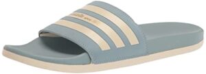 adidas unisex adilette comfort slide sandal, magic grey/wonder white/gold metallic, 12 us women