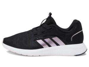 adidas women's edge lux running shoe, black/matte purple metallic/almost pink, 9