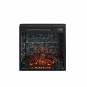 Ameriwood Home Electric Glass Front Fireplace Insert with Remote, 18", Black