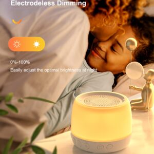 elesories White Noise Machine with Soft Dimmable Nursery Night Light & Multifunctional Speaker Sound Machine with 13 Soothing Sounds for Office Privacy, Rest,Sleep Therapy for Baby Kids Adults