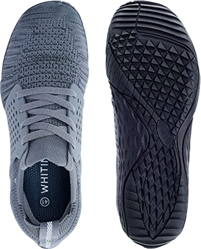 WHITIN Men's Trail Running Shoes Minimalist Barefoot Wide Width Toe Box Size 11 Gym Workout Fitness Low Zero Drop Sneakers Treadmill Free Dark Grey 44