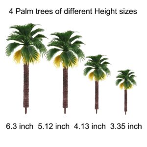 Diorama Supplies Model Miniature Plastic Toy Trees Forest Bushes Rainforest Train Scenery Coconut Palm Plant Crafts Weeping Willow Oak 18