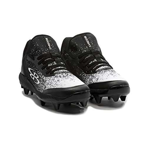 Boombah Women's Raptor Fragment Molded Cleats Black/White - Size 8.5