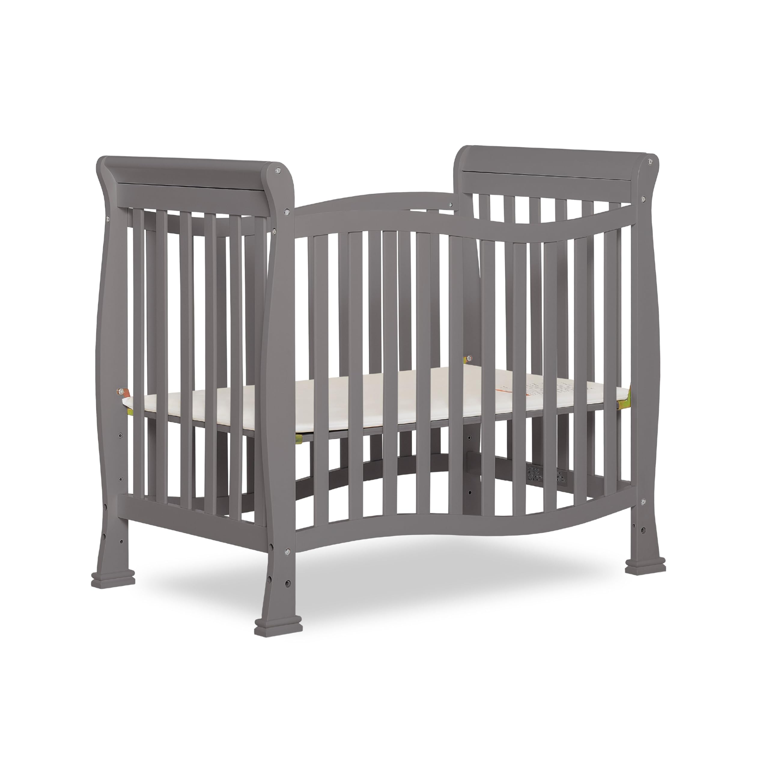 Dream On Me Violet 4-in-1 Convertible Mini Crib in Steel Grey, Greenguard Gold Certified, JPMA Certified, 3 Position Mattress Height Settings, Non-Toxic Finish