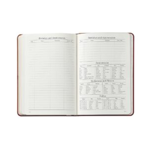 Graphic Image 2024 Notebook, Month and Week-at-a-view pages, Appointments, Daily Notes, Travel Information, U.S. & International Holidays, Genuine Leather (5⅜" W x 7⅜" H - Made in the USA)