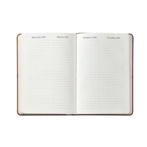 Graphic Image 2024 Notebook, Month and Week-at-a-view pages, Appointments, Daily Notes, Travel Information, U.S. & International Holidays, Genuine Leather (5⅜" W x 7⅜" H - Made in the USA)