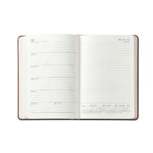 Graphic Image 2024 Notebook, Month and Week-at-a-view pages, Appointments, Daily Notes, Travel Information, U.S. & International Holidays, Genuine Leather (5⅜" W x 7⅜" H - Made in the USA)