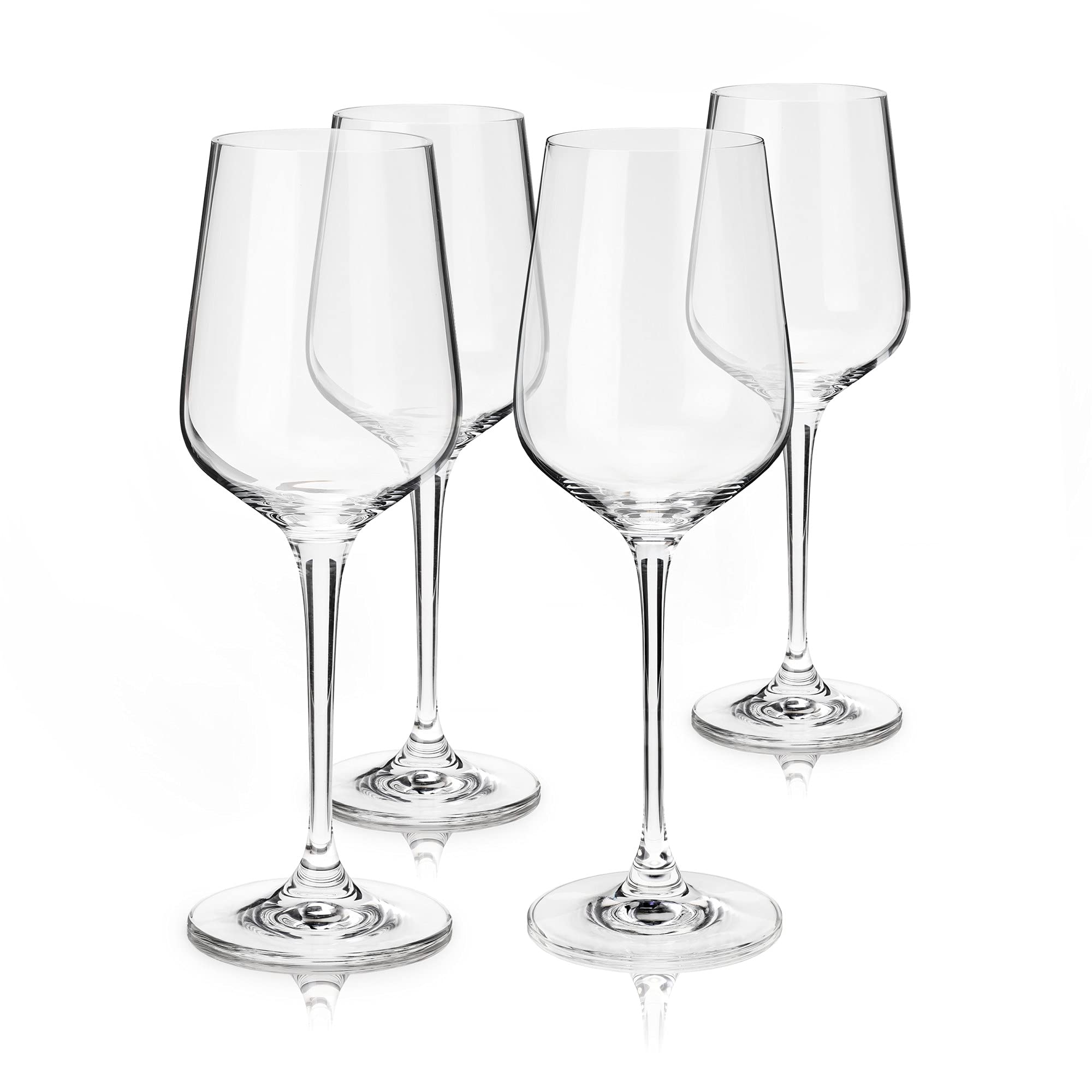 Viski Crystal Chardonnay Glasses - European Crafted White Wine Glasses Set of 4-6oz Stemmed Chardonnay Wine Glass for Wedding or Anniversary and Special Occasions Gift Ideas