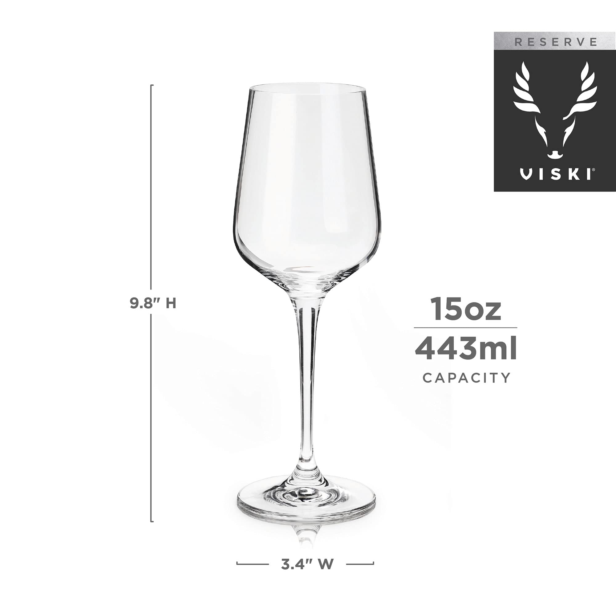 Viski Crystal Chardonnay Glasses - European Crafted White Wine Glasses Set of 4-6oz Stemmed Chardonnay Wine Glass for Wedding or Anniversary and Special Occasions Gift Ideas