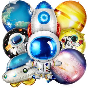 kasyat 8 pieces planet balloons astronaut inflatable decorations for kids birthday party