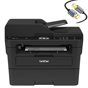 brother mfc-l2750dwb all-in-one wireless monochrome laser printer for office - 4-in-1 print copy scan fax - 2.7" touchscreen lcd, auto duplex printing, 36 ppm, 50-sheet adf, tillsiy printer cable